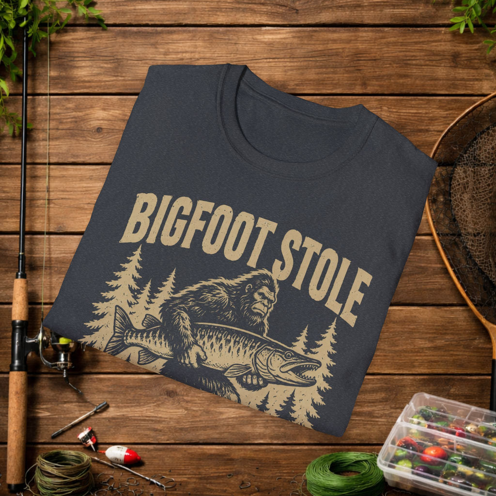 Bigfoot Stole My Musky T-Shirt — Funny Muskie Fishing Tee | Wild ...